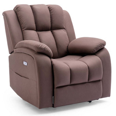 Electric Powered Recliner Chair With USB Charger And Pocket Storage In ...
