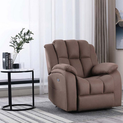 Electric Powered Recliner Chair With USB Charger And Pocket Storage In ...