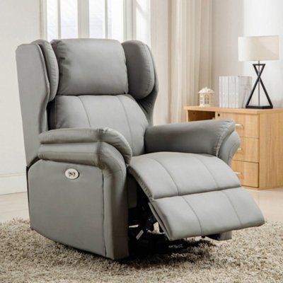 Electric Powered Recliner Chair With Wingback Design And USB Charger ...