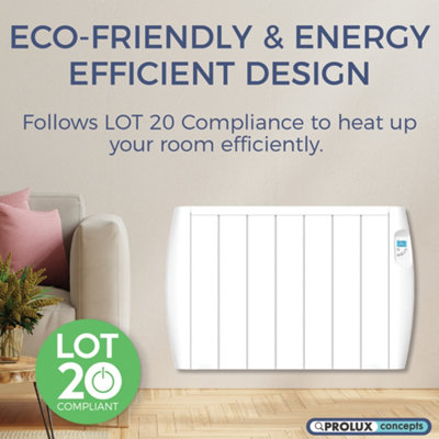 Electric Radiator 2000W (2kW): Ceramic Panel Portable & Wall Mountable ...