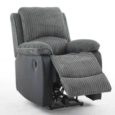 Electric Reclining Chair, Corduroy Fabric Single Recliner Armchair ...