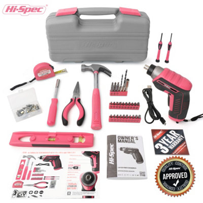 Electric Screwdriver Tool Kit Bit Set, 35 Pc 3.6V USB Hi-Spec