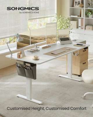 Electric Standing Desk, Height Adjustable Desk, 180 x 80 cm, Continuous ...