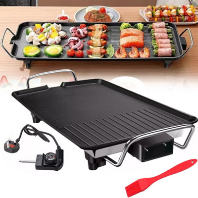 ELECTRIC TEPPANYAKI TABLE TOP GRIDDLE BBQ HOT PLATE BARBECUE GRILL PAN ...
