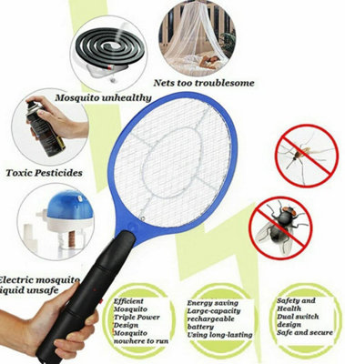 Electric Zapper Bug Bat Fly Mosquito Insect Trap Swat Swatter Racket New