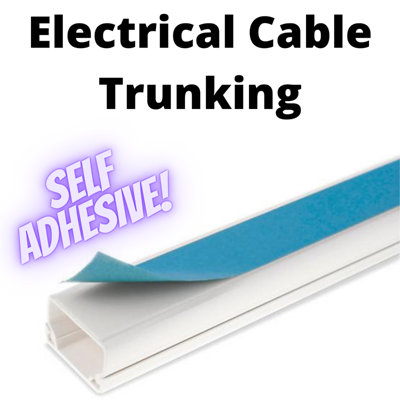 Electrical Cable Wire Trunking White Cover Tidy Self Adhesive 40x25 1 ...