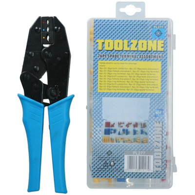 Electrical Ratchet Crimping Crimp Pliers with 76pc Insulated Terminals ...