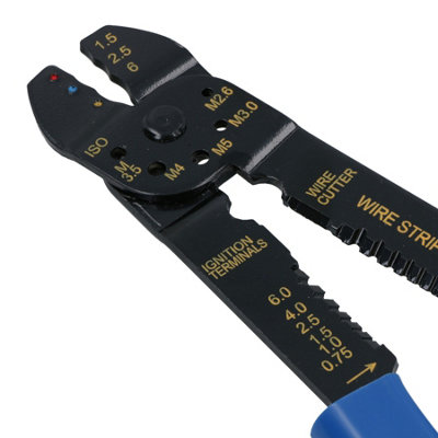 Electricians Wire Crimper Crimping Cutting Tool and Spade Terminal Set ...
