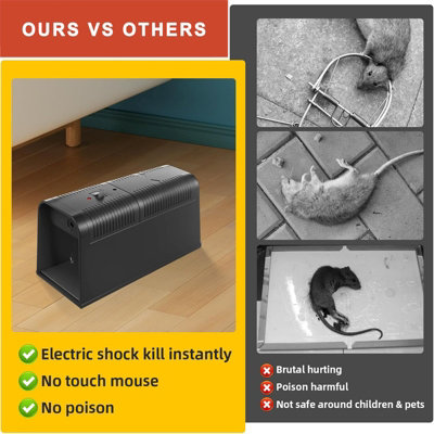 Electronic Mouse Trap Mice Rat Killer Pest Control Electric Shock ...