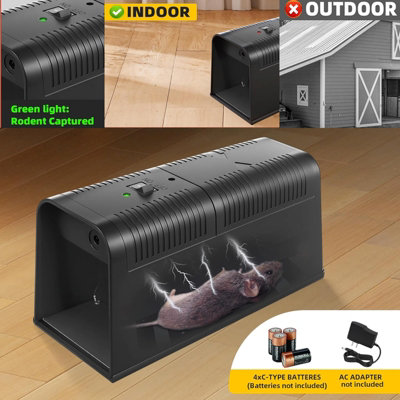 Electronic Mouse Trap Mice Rat Killer Pest Control Electric Shock ...