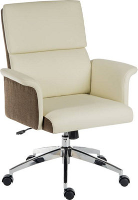 Elegance Medium Executive Chair Cream with gas lift seat height and ...