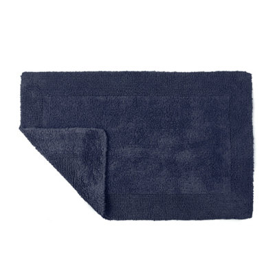 ELEGANCE REVERSIBLE HEAVYWEIGHT BATH MAT - NAVY BLUE