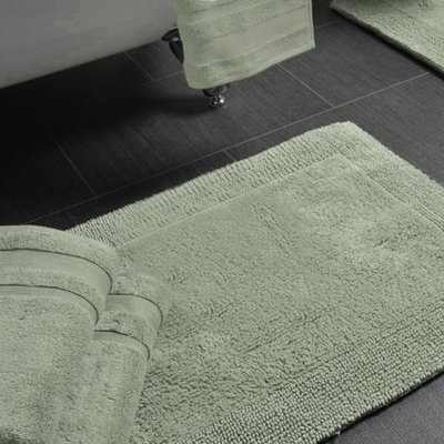 Elegance Reversible Heavyweight Bath Mat - Sage Green