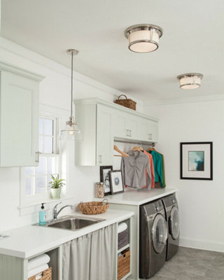 Elegant 1 Bulb Ceiling Pendant Light in Highly Polished Nickel Finish ...