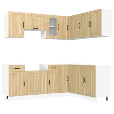 Elegant 11 Piece Kitchen Cabinet Set Lucca Sonoma Oak Engineered Wood