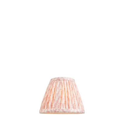 Elegant 16cm Peachy Pink Tapered Cylinder Lamp Shade with Leaf Design