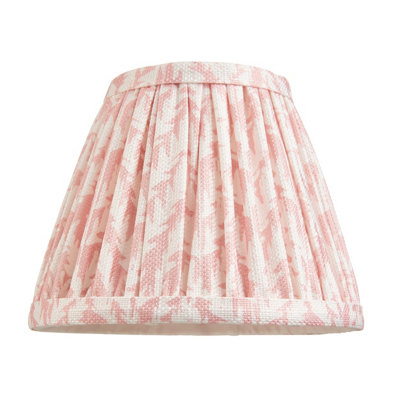 Elegant 16cm Peachy Pink Tapered Cylinder Lamp Shade with Leaf Design