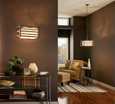 Elegant 2 Bulb Cambridge Bronze Ceiling Pendant Light with LED E27 Socket