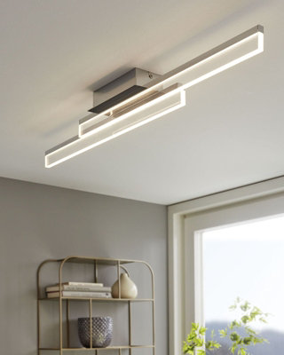 Elegant 2 Pack Chrome LED Ceiling Lights with Clear Plastic Shade