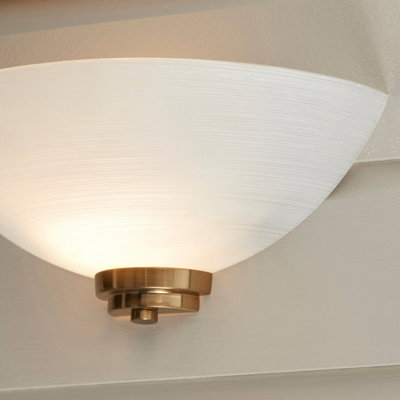 Elegant 2 Pack of Dimmable Wall Lights with Brushed Aged Brass and ...
