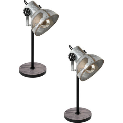Elegant 2 Pack Table Lamps with Brown Patina and Black Finish