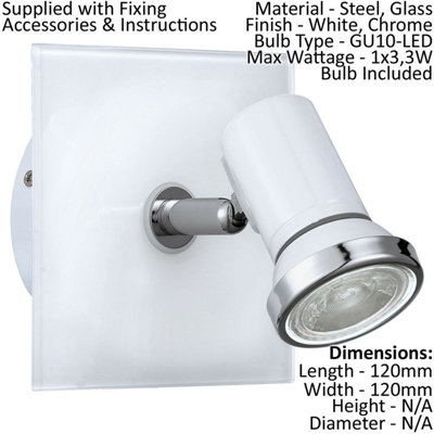 Elegant 2 Pack Wall Light - IP44 Bathroom Fixture with White Chrome ...