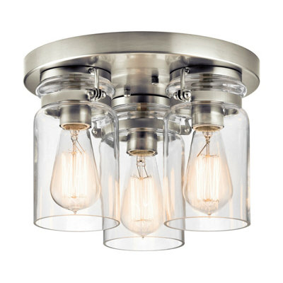 Elegant 3-Bulb Flush Mount LED Ceiling Light in Brushed Nickel