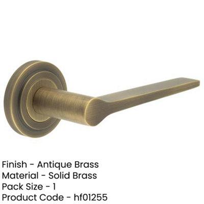 Elegant Antique Brass Door Handle on Stepped Rose for Classic Interiors ...
