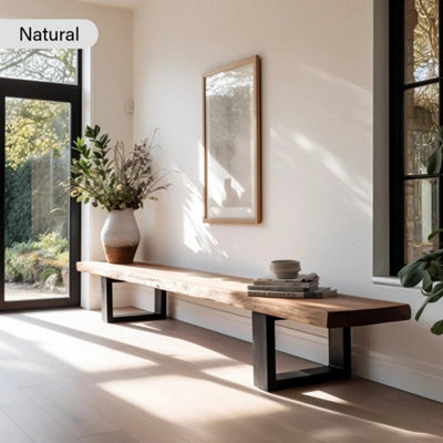 Elegant Beech Seating Bench - Natural