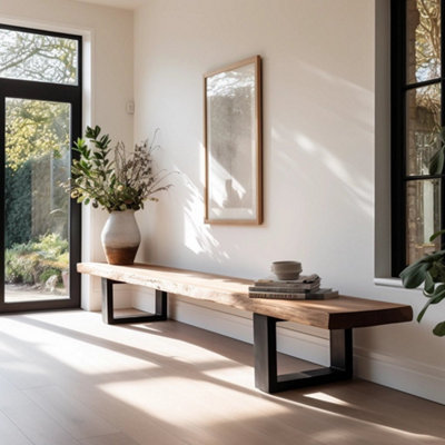 Elegant Beech Seating Bench - Onyx