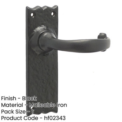 Elegant Black Suite Door Handle with Long Latchplate - Interior Lever ...
