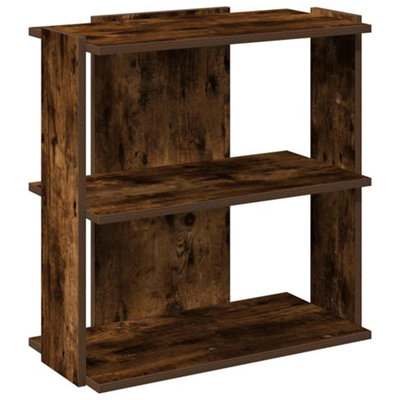 Elegant Bookcase 3-Tier Smoked Oak 60x30x60 cm Engineered Wood