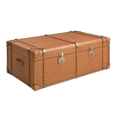 Elegant Brown Leather Storage Trunk for Modern Homes