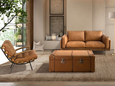 Elegant Brown Leather Storage Trunk for Modern Homes