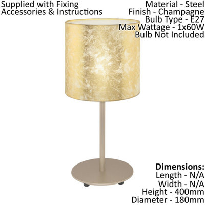 Elegant Champagne Table Lamp with Gold Shade - Stylish Home Lighting ...