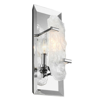 Elegant Chrome Wall Light with Crystal Glass Design and Concealed LED Bulb