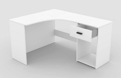 Elegant Corner Desk 1550mm in White - Minimalist Home Office Solution ...