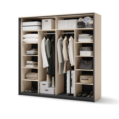 Elegant Enna 1 Sliding Door Wardrobe 2200mm x 2210mm x 680mm ...