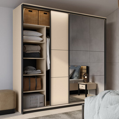 Elegant Enna 1 Sliding Door Wardrobe 2200mm x 2210mm x 680mm ...