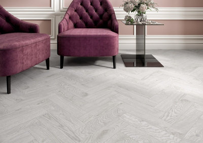 Elegant Grey Wood Effect 330mm x 80mm Porcelain Wall & Floor Tiles ...