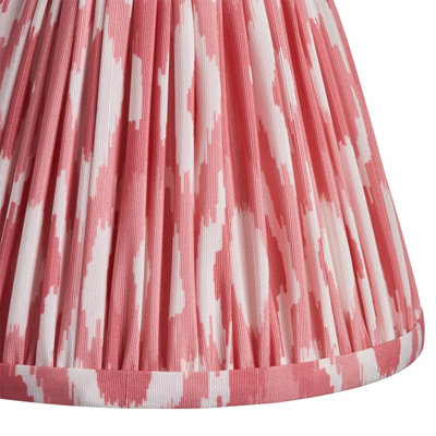 Elegant Handcrafted Coral Pink Tapered Lamp Shade with Pleated Design