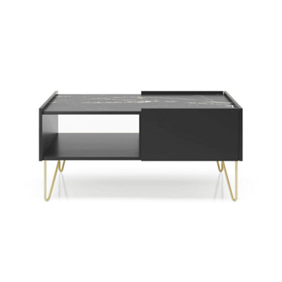 Elegant Harmony Coffee Table H450mm W970mm D650mm in Black & Black ...