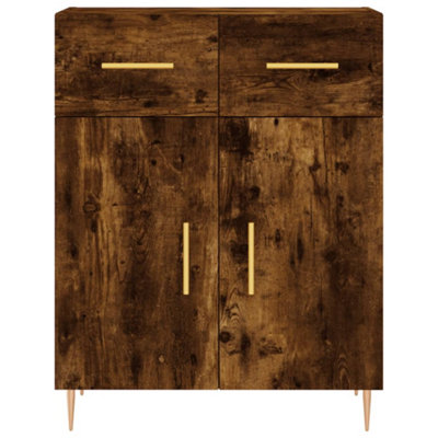 Elegant Highboard Smoked Oak 69.5x34x180 cm Engineered Wood