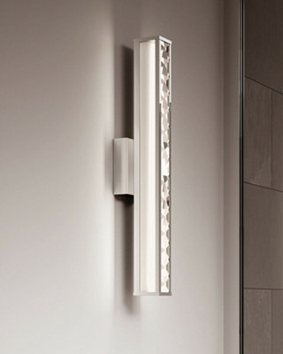 Elegant Integrated LED Wall Light with Faceted Crystals in Polished ...