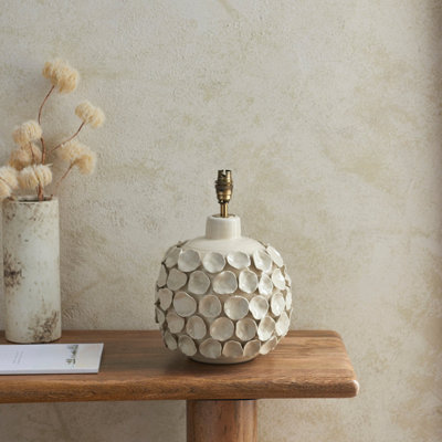 Elegant Ivory Crackle Table Lamp Bases - 2 Pack with Aged Brass Finish