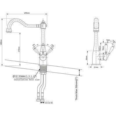 Elegant kitchen faucet, single lever sink mixer, high spout, 360degree ...