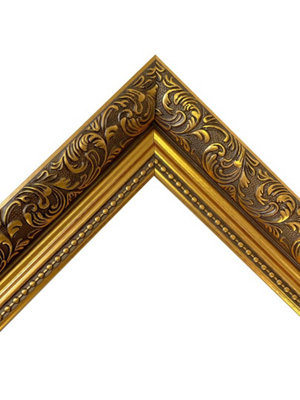 Elegant Large Dahlia Gold Picture Frame 21 x 10 Inches