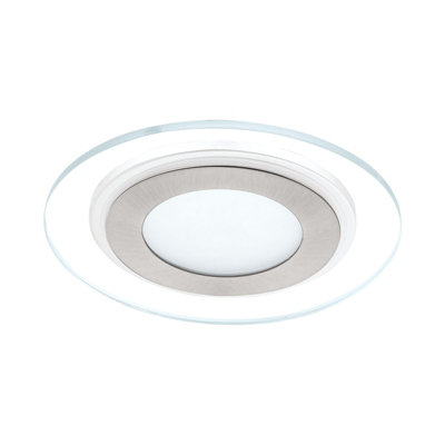 Elegant LED Wall and Ceiling Flush Downlight in White and Satin Nickel, 12W