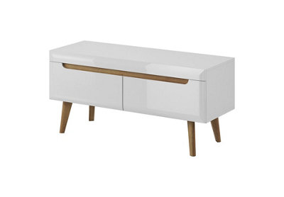 Elegant Nordi TV Cabinet H500mm W1070mm D400mm in White Gloss and Oak ...