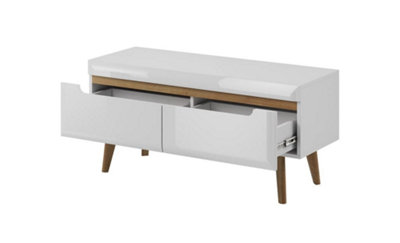 Elegant Nordi TV Cabinet H500mm W1070mm D400mm in White Gloss and Oak ...